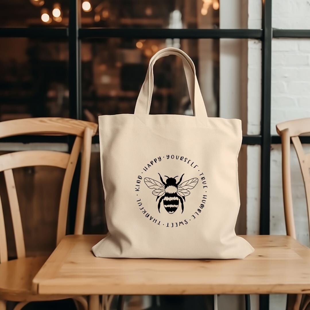 Bee Good Things Tote Bag | Bee Cotton Canvas Tote Bag | Motivational ...