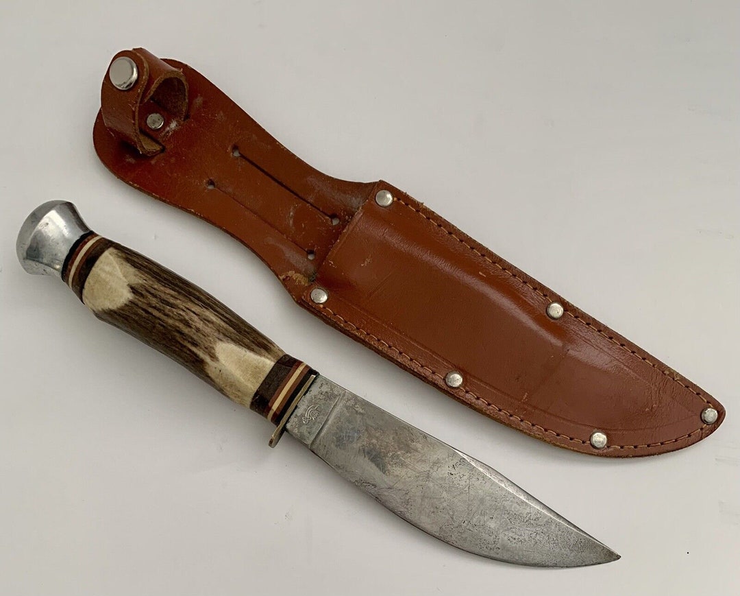 Vtg ERN Solingen Germany Fixed Blade Hunting Knife W/leather Sheath - Etsy