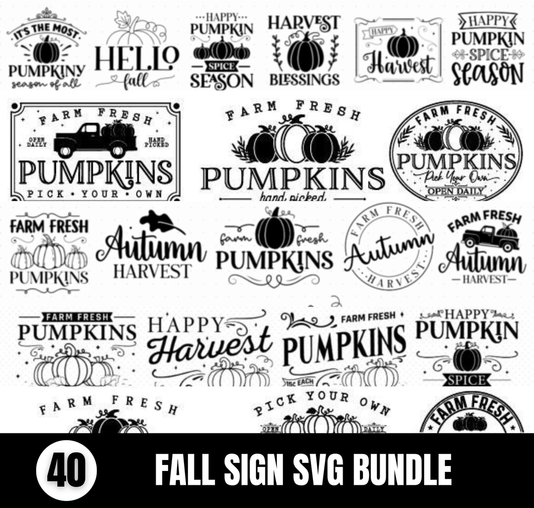 Fall Sign Making SVG Bundle, Fall Svg Bundle, Fall Sign Svg, Vintage ...