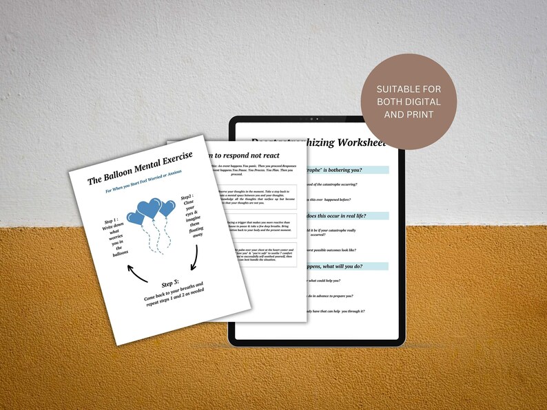 Trauma Worksheets Adult MEGA Bundle, PTSD Workbook 70 Pages, CBT for ...