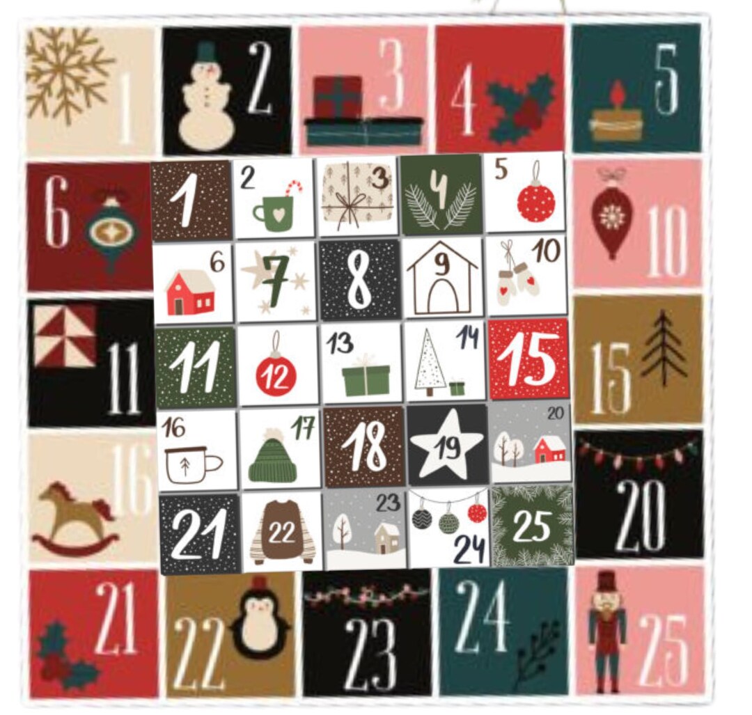 Christmas Advent Calendar Activity Cards Printable, Christmas Holiday ...