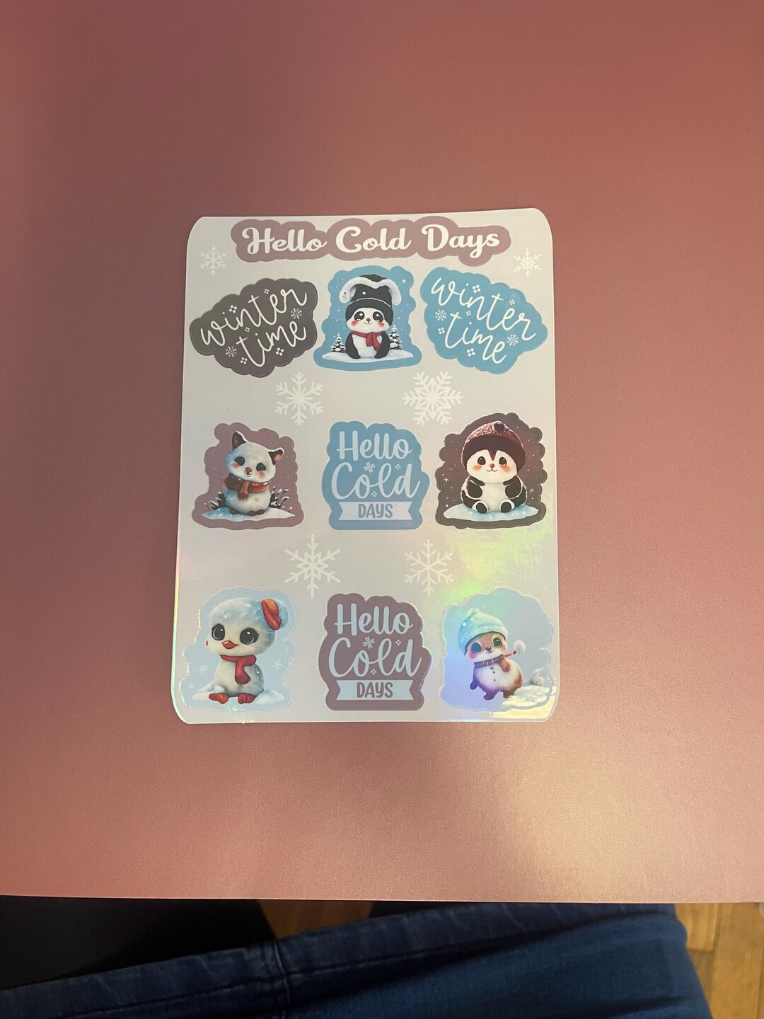 Hello Cold Days Waterproof Sticker Sheet - Etsy
