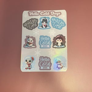 Hello Cold Days Waterproof Sticker Sheet - Etsy