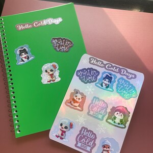 Hello Cold Days Waterproof Sticker Sheet - Etsy