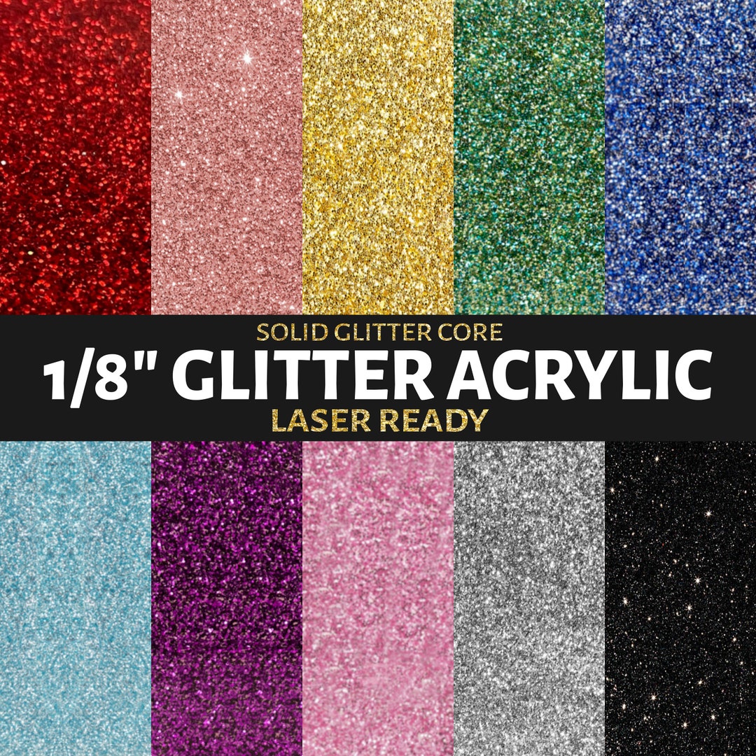 1/8" Glitter Acrylic Sheet, Glowforge Ready Plexiglass, Laser Acrylic ...