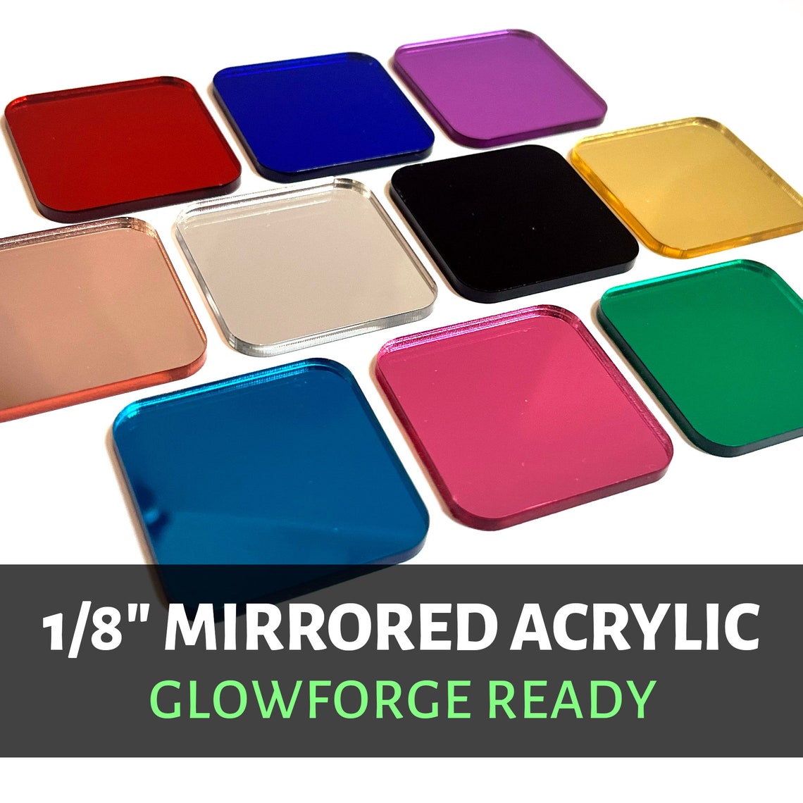 1/8" Mirror Acrylic Sheet, Glowforge Ready Plexiglass, Laser Acrylic ...