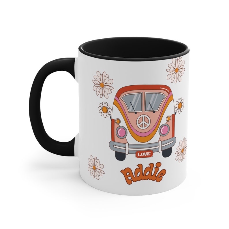 Psychedelic Retro Campfire Coffee Mug, Bohemian Wanderlust Travel Camp ...