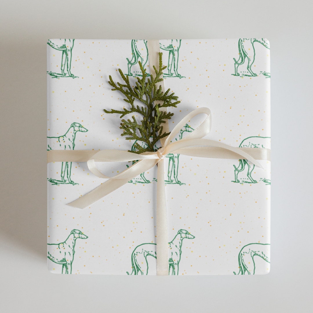 Vintage Greyhound Wrapping Paper Sheets, Line Art Wrapping Paper ...