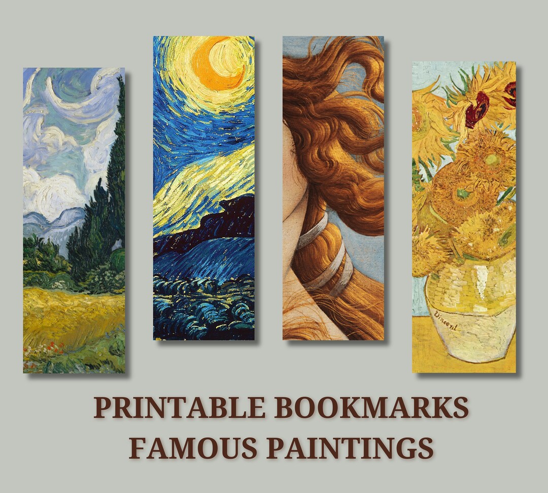Bookmarks Famous Paintings Digital Download - Etsy