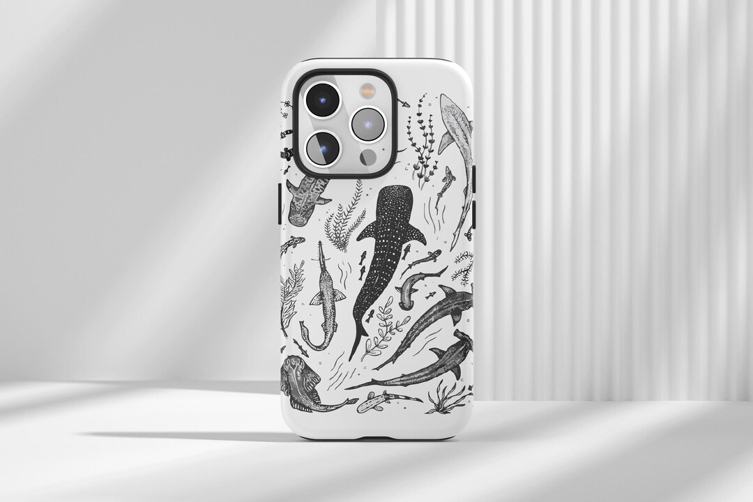 Blue Whale Shark Phone Case Coral Reef Cover for iPhone 16 15 14 13 12 ...