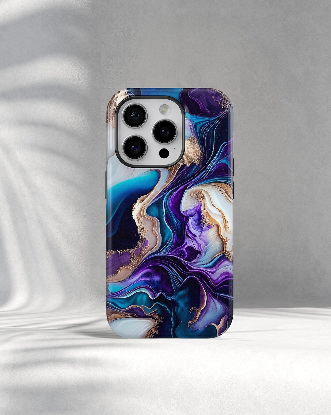 Trendy Royal Blue Phone Case Abstract Liquid Cover for iPhone 15 14 13 ...