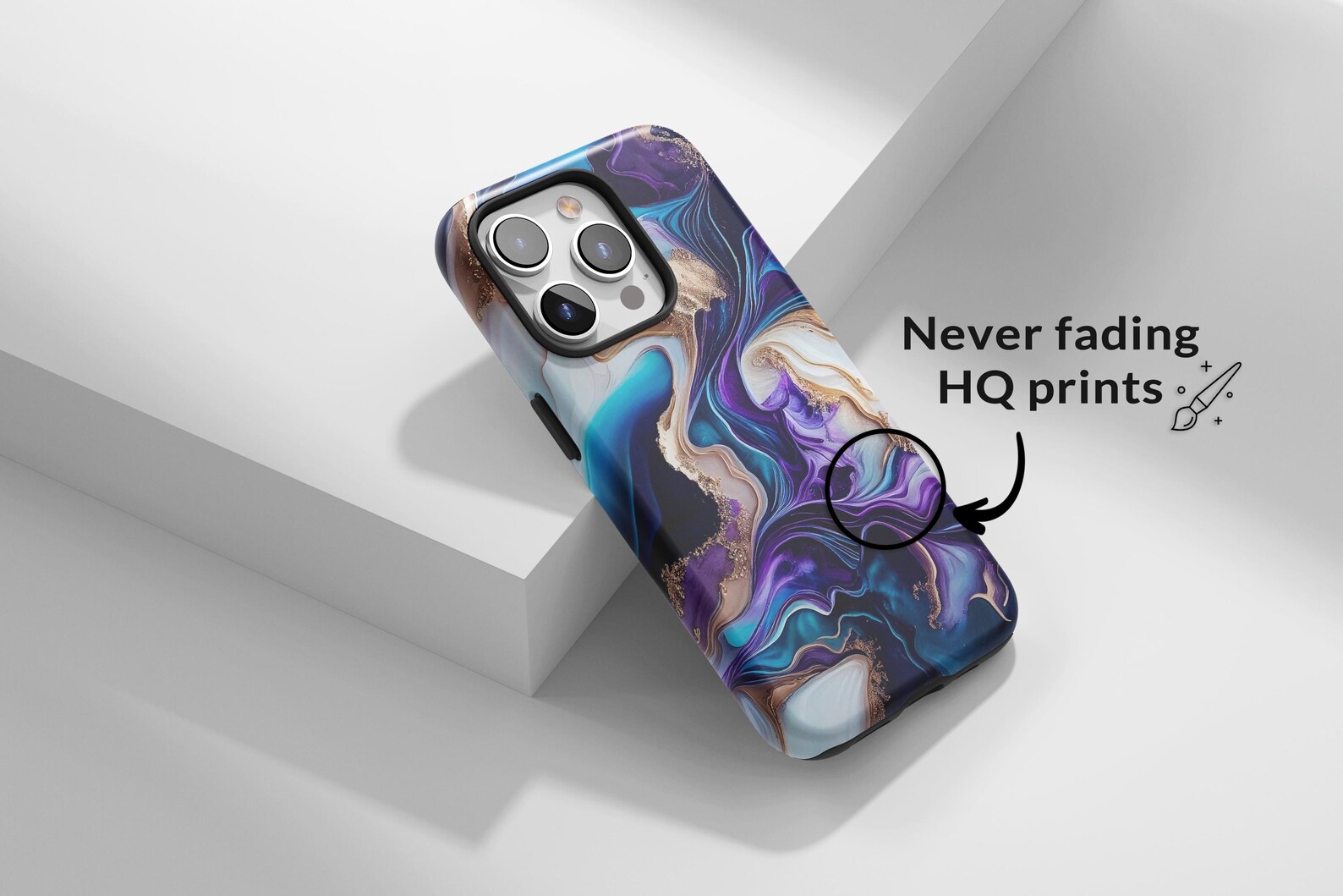 Trendy Royal Blue Phone Case Abstract Liquid Cover for iPhone 16 15 14 ...