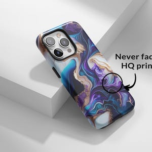 Trendy Royal Blue Phone Case Abstract Liquid Cover for iPhone 16 15 14 ...
