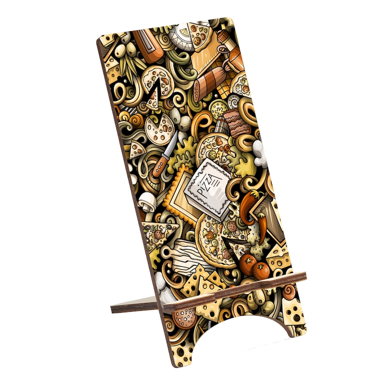 Picnic Wood Phone Stand, Pizza Holder for iPhone 14 13 12 11 Pro Max ...