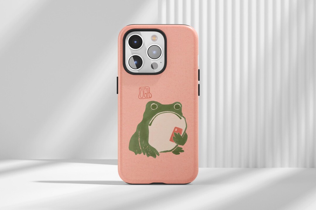 Pink Phone Case Matsumoto Hoji Grumpy Frog Cover for iPhone 16 15 14 13 ...