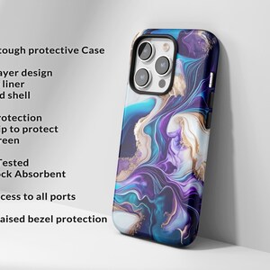 Trendy Royal Blue Phone Case Abstract Liquid Cover for iPhone 16 15 14 ...