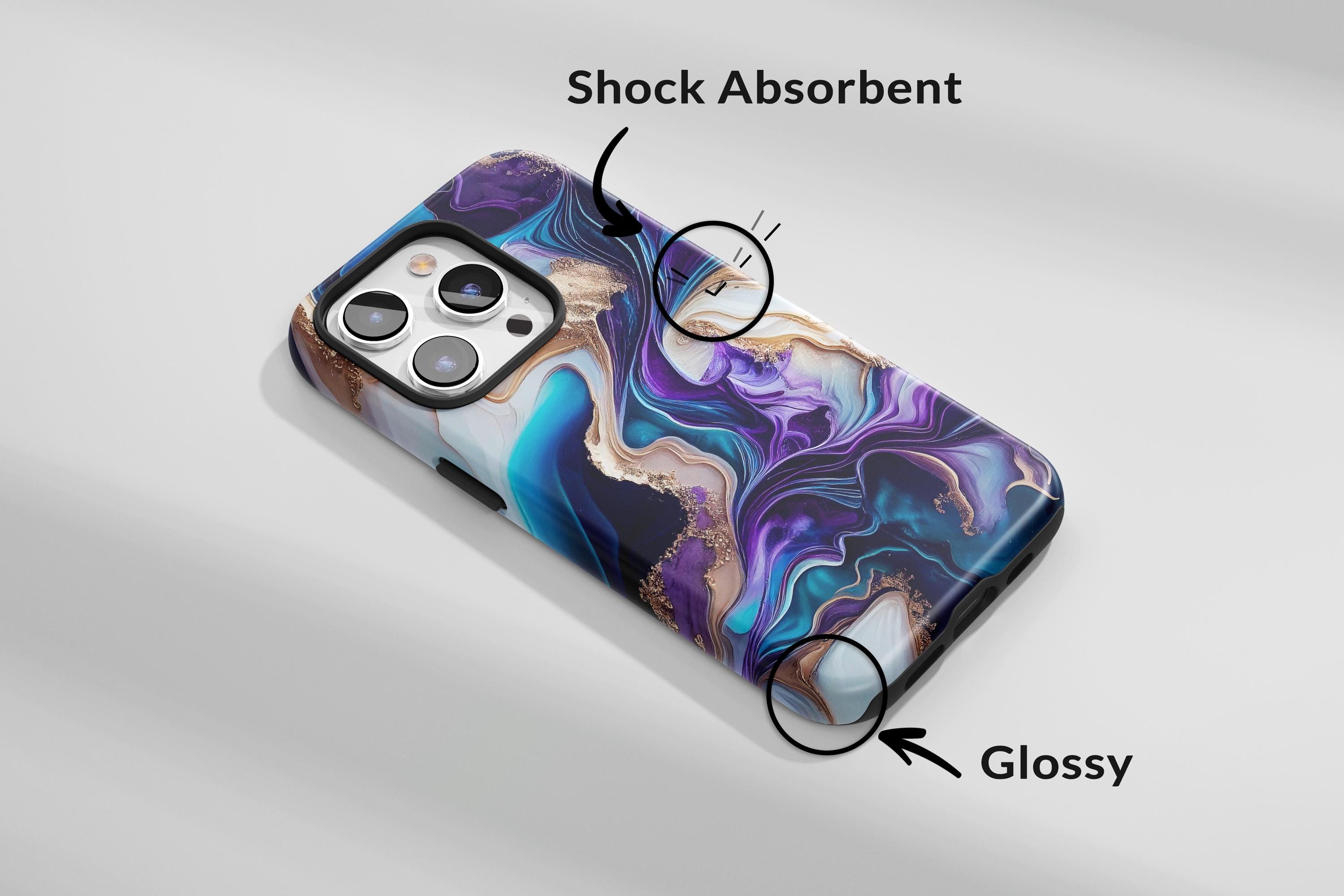Trendy Royal Blue Phone Case Abstract Liquid Cover for iPhone 16 15 14 ...