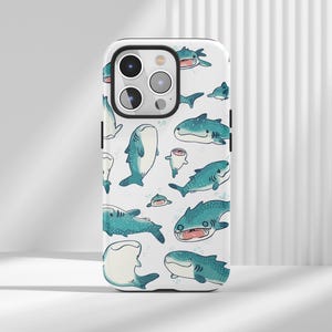 Cute Whale Sharks Pattern Phone Case Cover for iPhone 16 15 14 13 12 11 ...