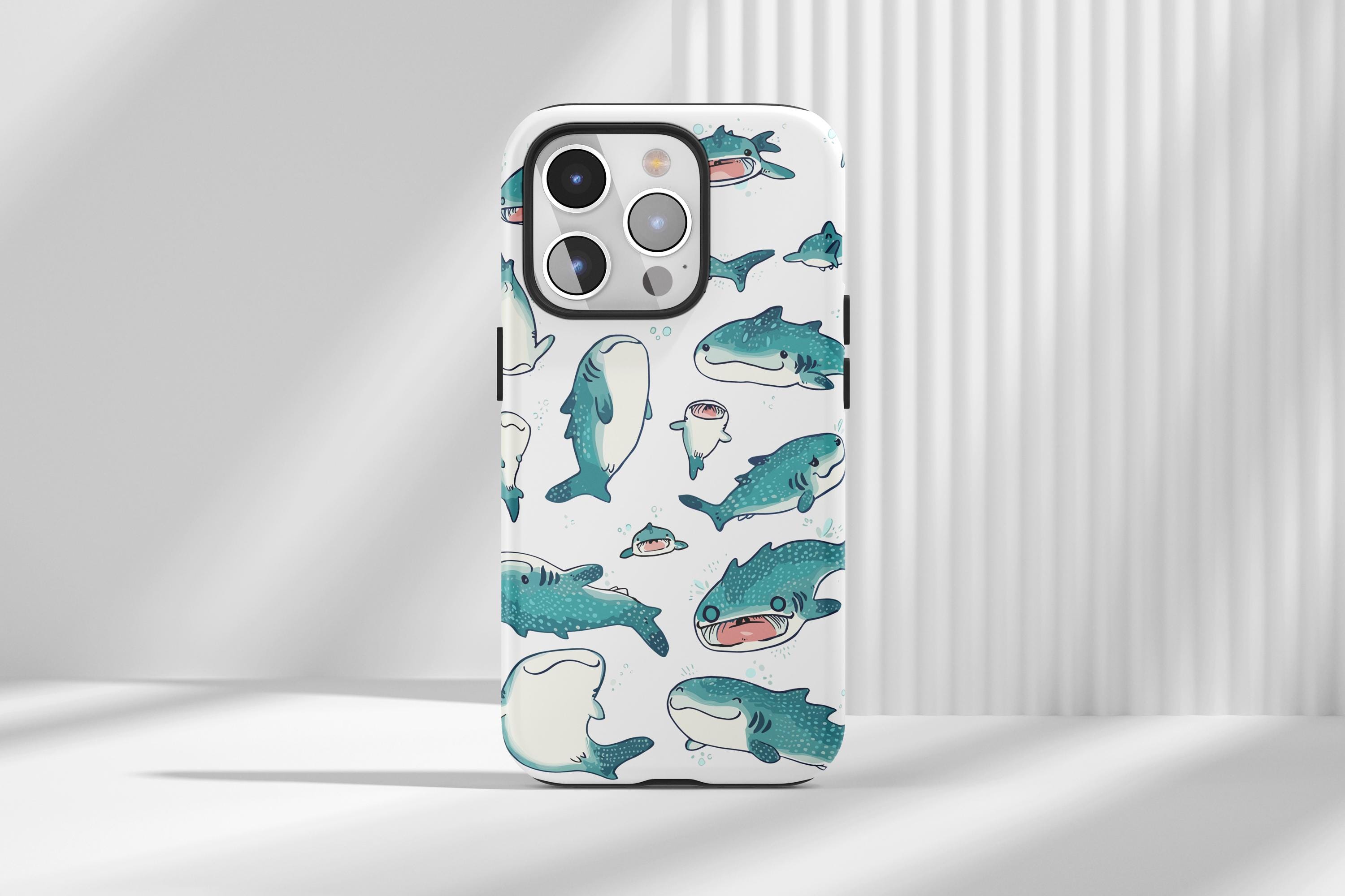 Cute Whale Sharks Pattern Phone Case Cover for iPhone 16 15 14 13 12 11 ...