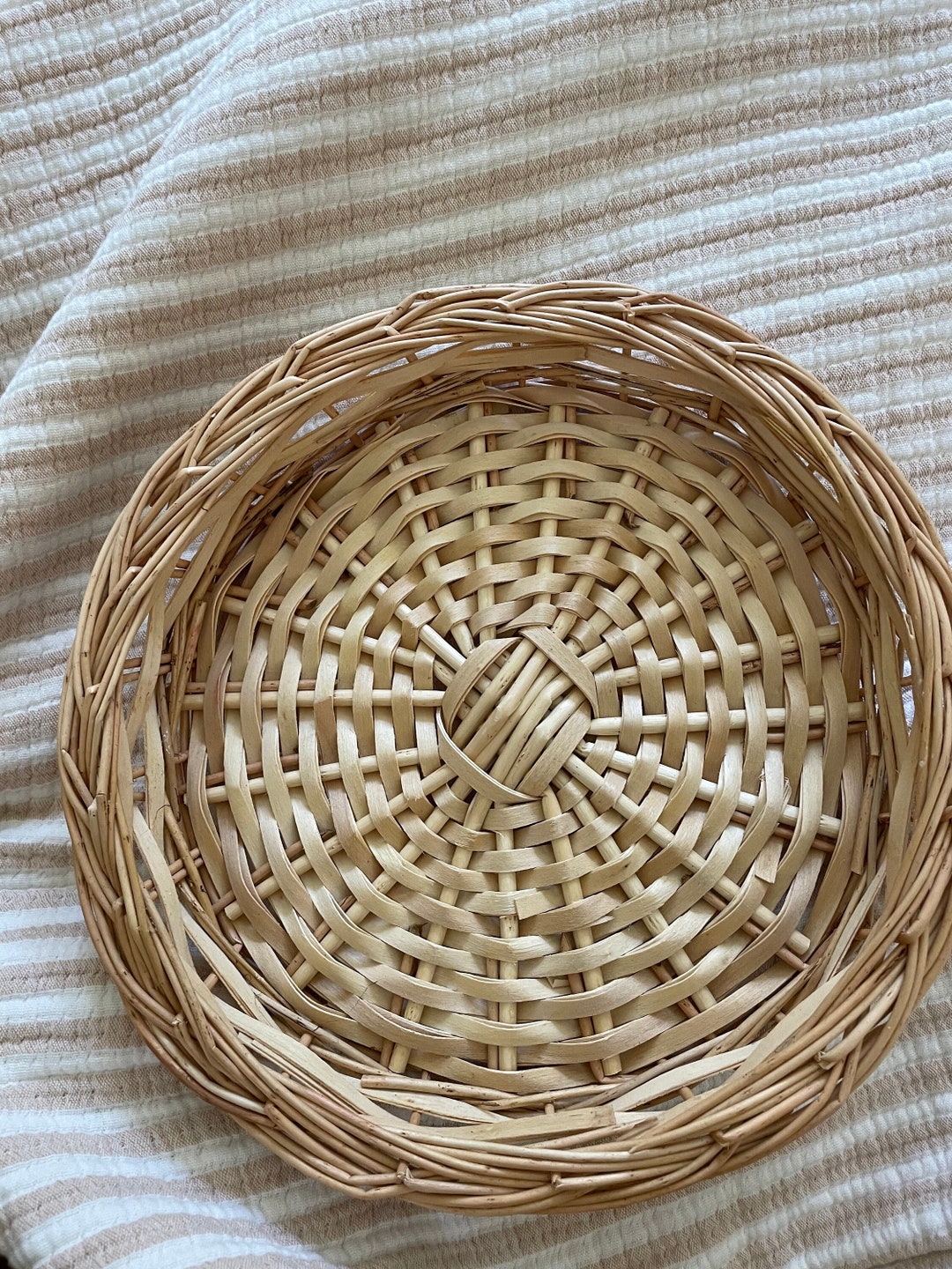 Woven Flat Basket - Etsy
