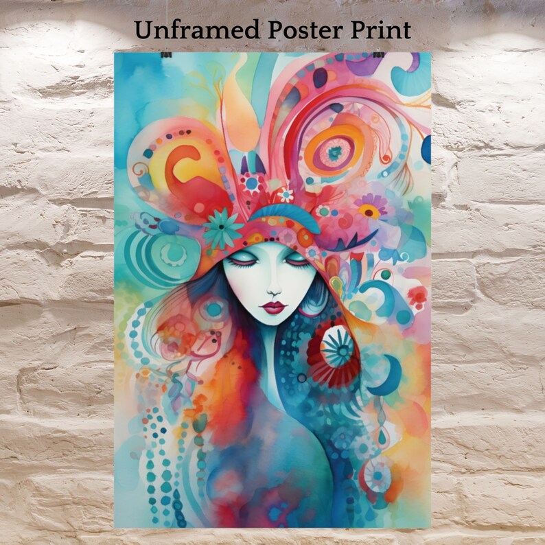 Feminine Watercolor Boho Poster Ethereal Beauty for Your Space ...