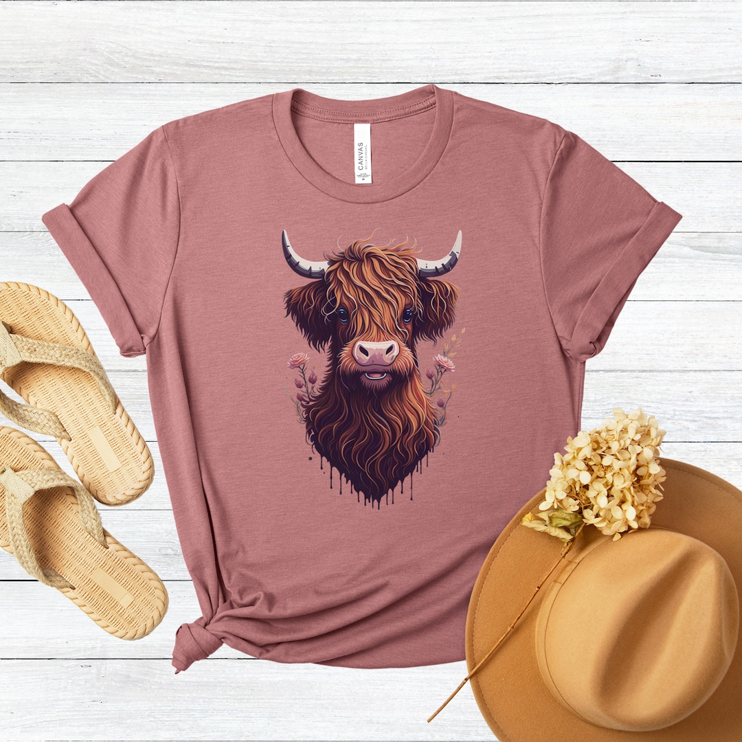 Highland Cow Shirt, Western Shirt, Cute Cow Shirt, Cow Gift for Her ...