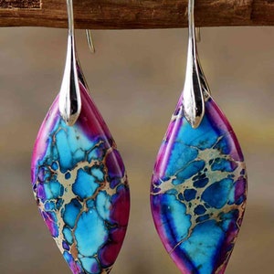 Handmade Natural Stone Dangle Earrings - Etsy