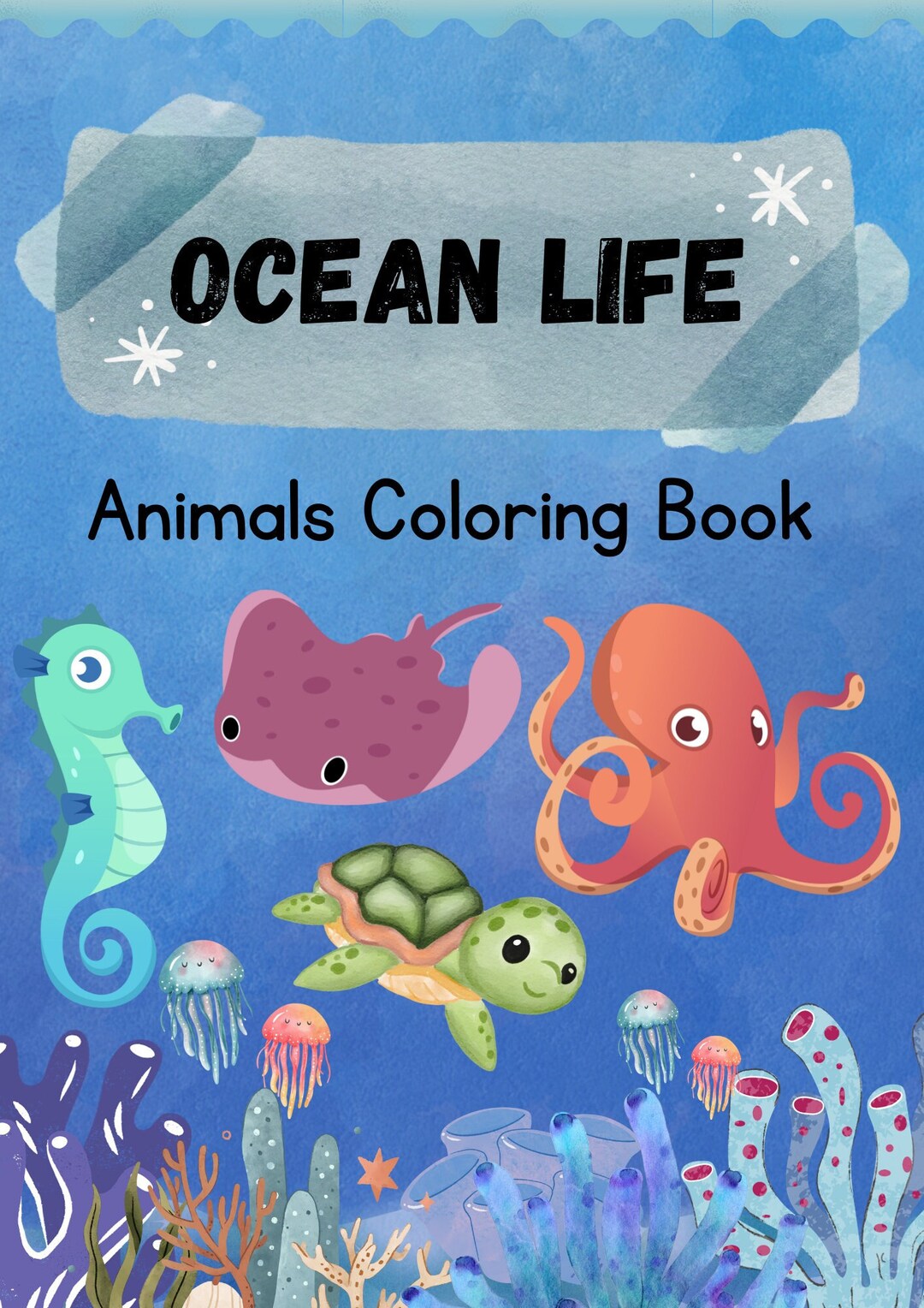 Sea Animals Coloring Book Writing Practice Worksheet - Etsy