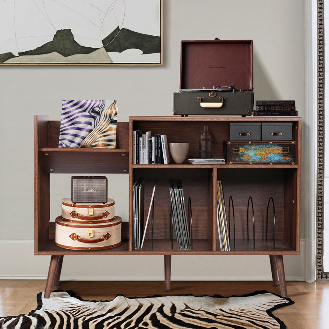 Pine Wood Record Player Stand, Pine Massive Turntable Stand, Large ...