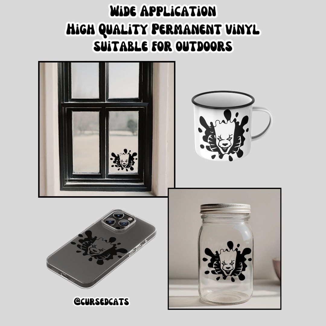 Pennywise Blood Splatter Horror Decal Permanent Vinyl Transfer - Etsy