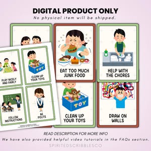 Kids Dos and Don'ts Flash Cards Printable Behavior Visual Cards Manners ...