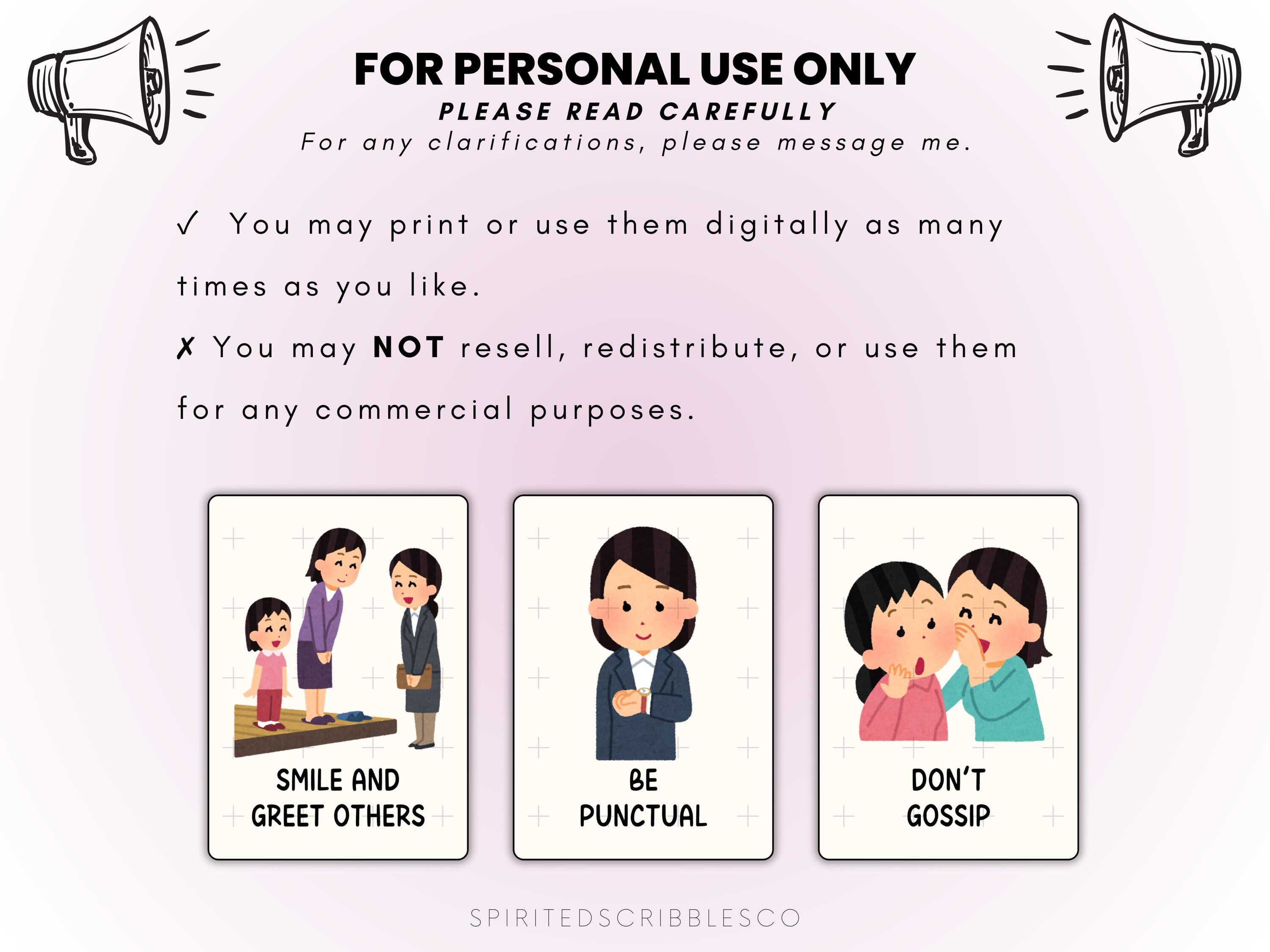 50 Good Manners Proper Etiquette Flashcards Image Behavior Greetings ...