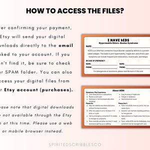 Printable Heds Card Hypermobile Ehlers-danlos Syndrome Awareness Cards ...