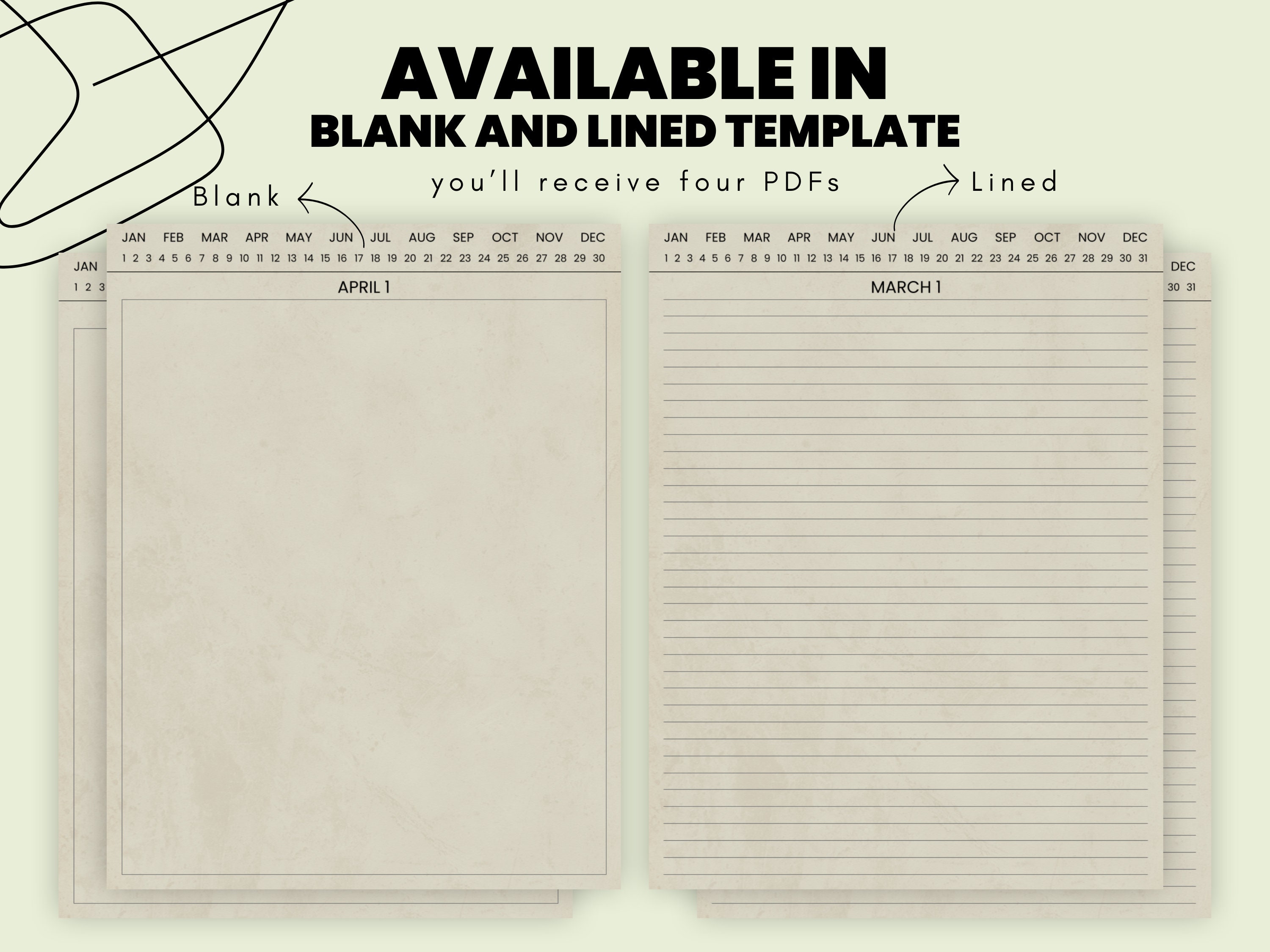 2024 Digital Vintage Daily Journal, 366 Days, 365 Days Diary, Blank ...