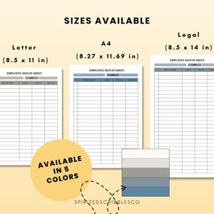 Employee Sign-in Sheet Printable Employee Time in Time Out Tracker ...