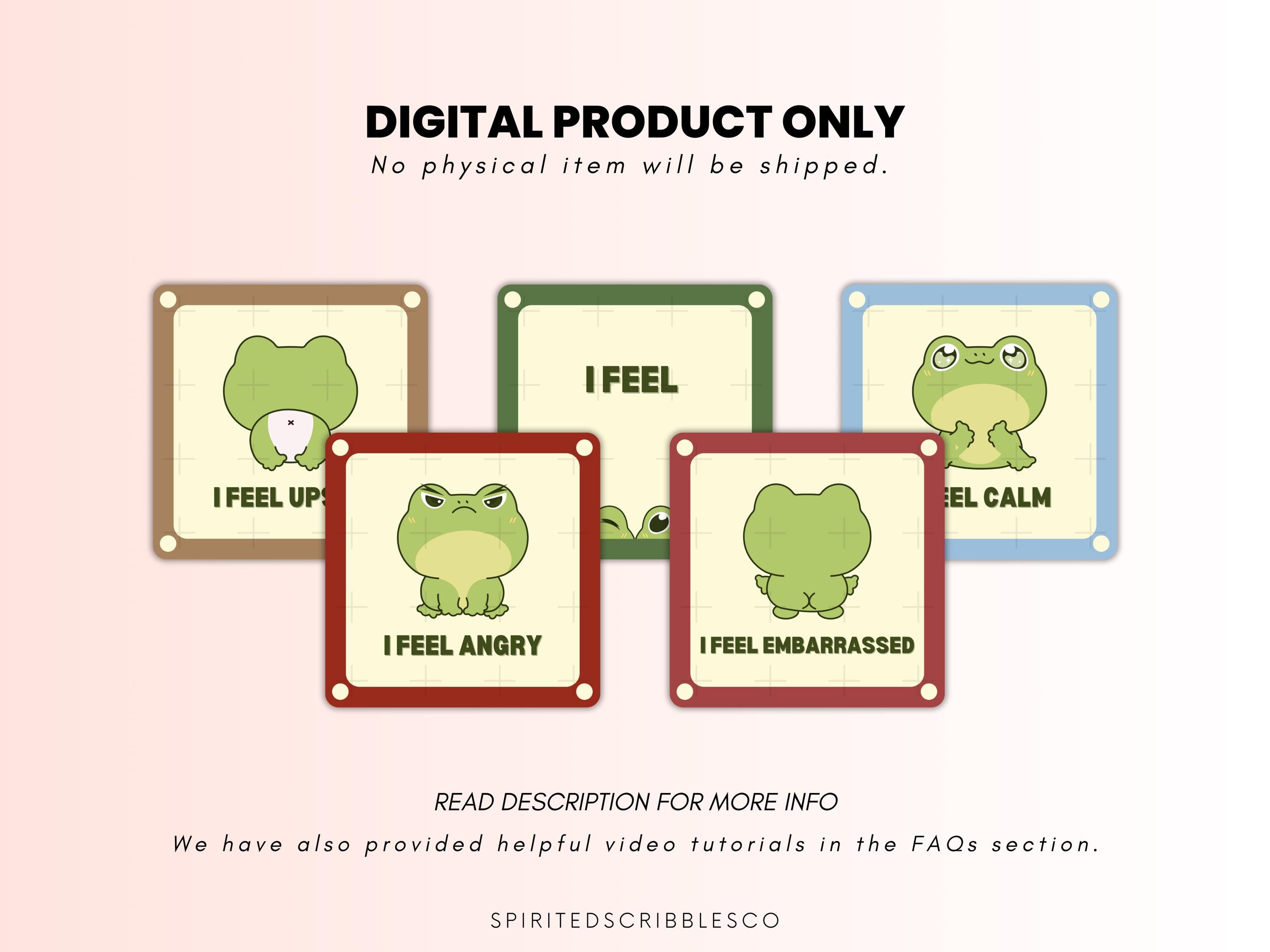 Communication Cards Printable Feelings Emotions Frog Speech Flashcard ...