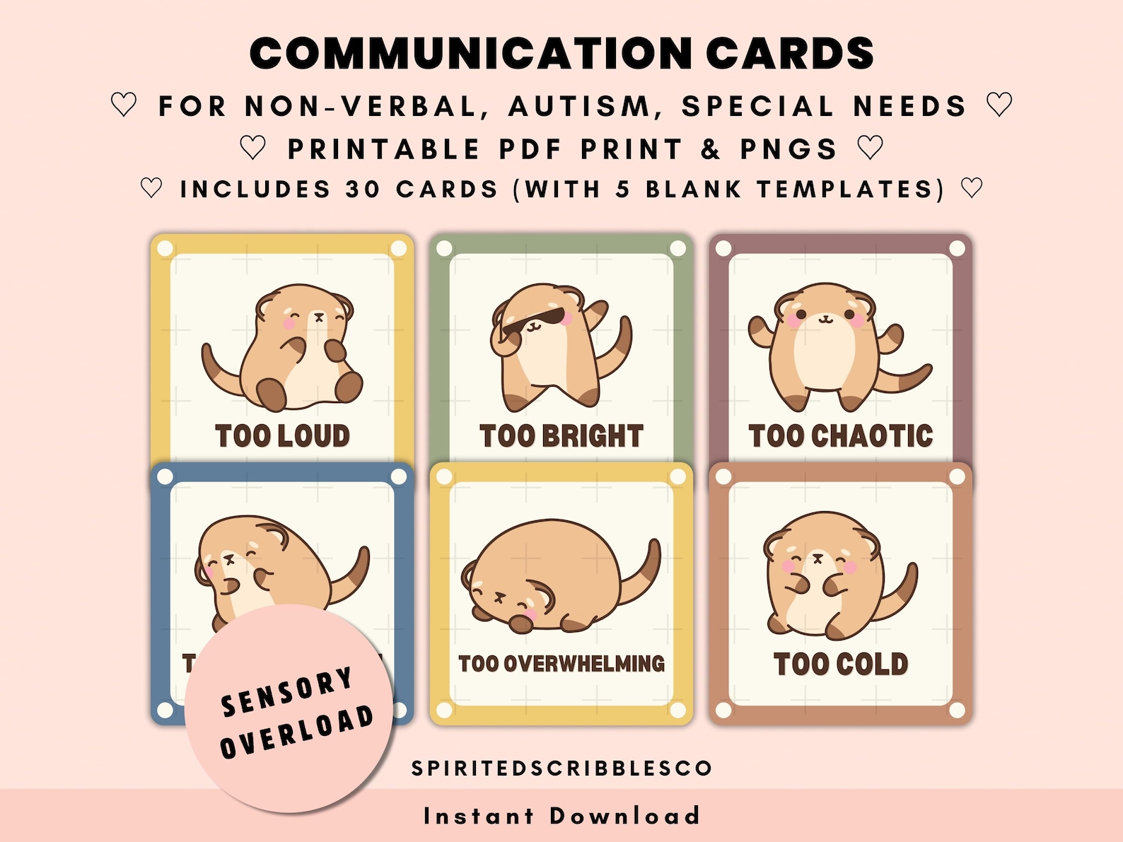 Printable Communication Cards Meerkat Sensory Overload Conversation ...