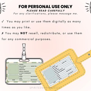 Kids Printable Emergency Card in Case of Emergency ICE Tag Contacts ...