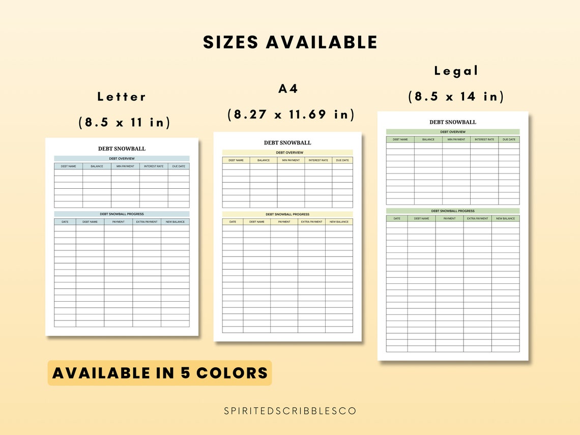 Debt Snowball Tracker Printable Snowball Debt Method Worksheet Chart ...