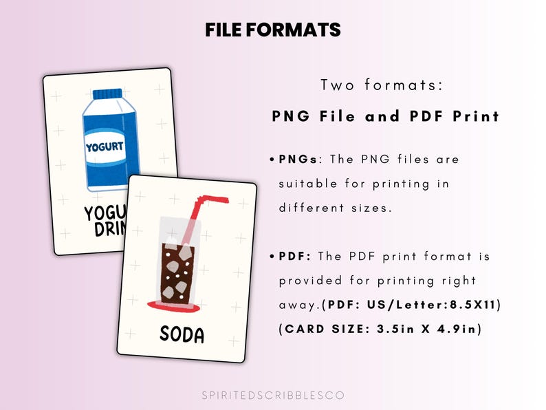 25 Beverages Flashcards Printable Drinks Flash Cards Food Picture Image ...