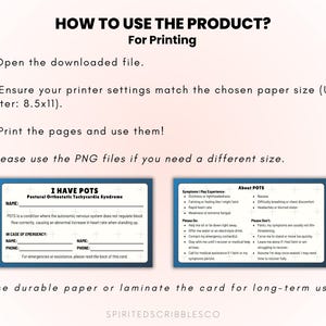 Printable POTS Card Postural Orthostatic Tachycardia Syndrome Awareness ...
