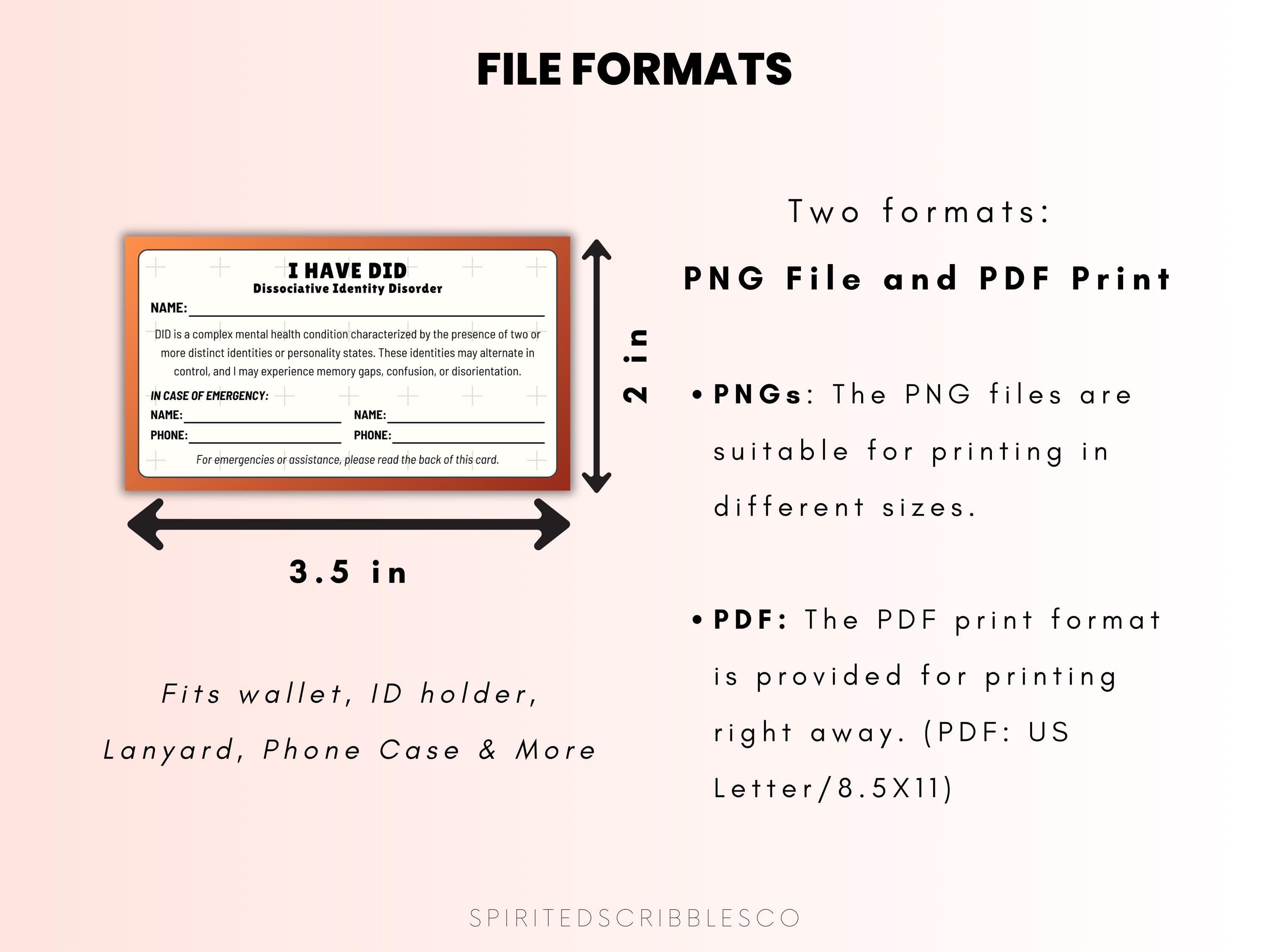 Printable DID Cards Dissociative Identity Disorder Awareness Card ...