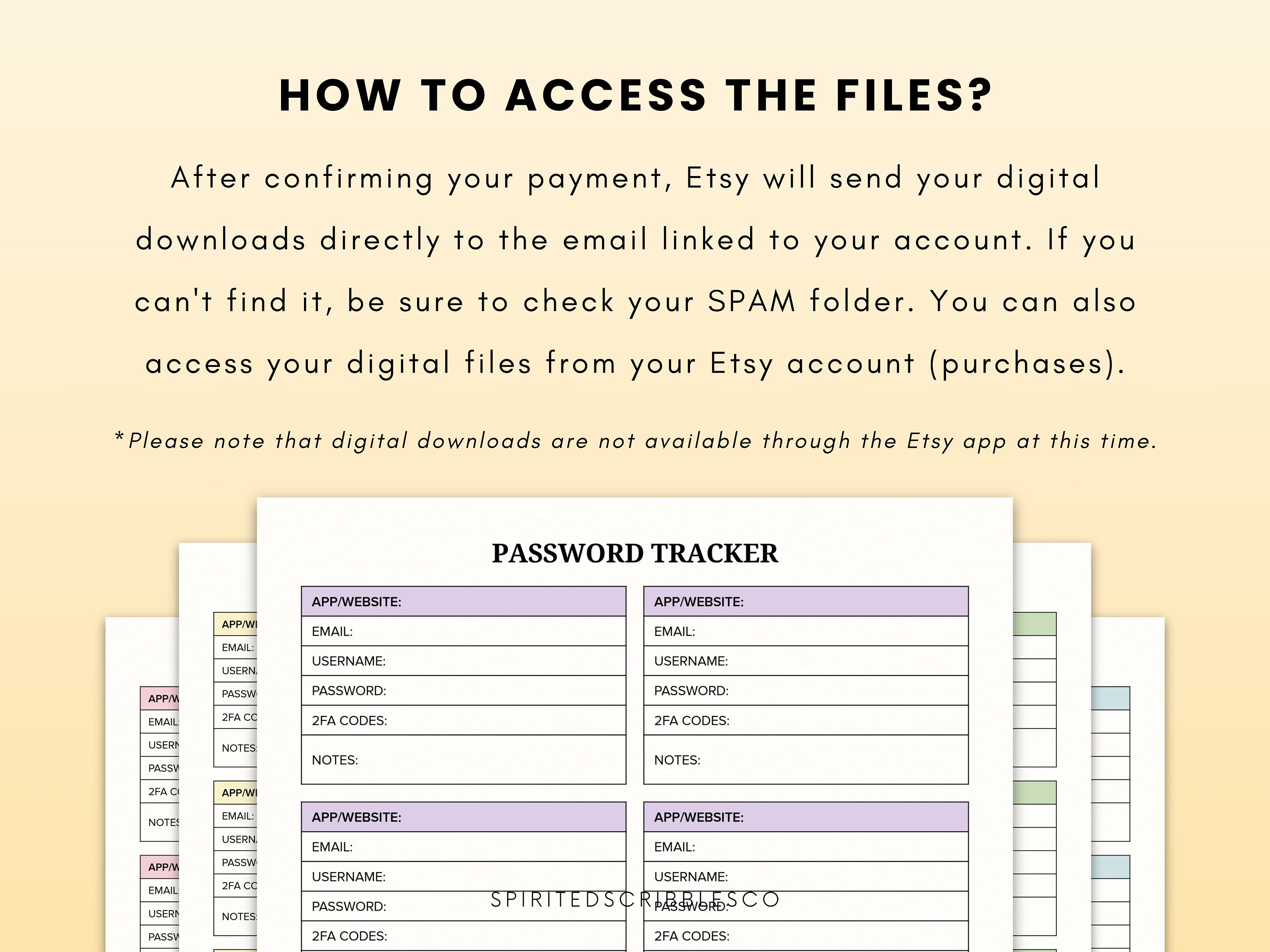 Password Tracker Printable Pastel Passwords Organizer List Template ...