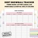 Debt Snowball Tracker Printable Snowball Debt Method Worksheet Chart ...