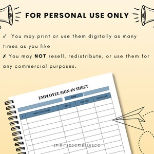 Employee Sign-in Sheet Printable Employee Time in Time Out Tracker ...
