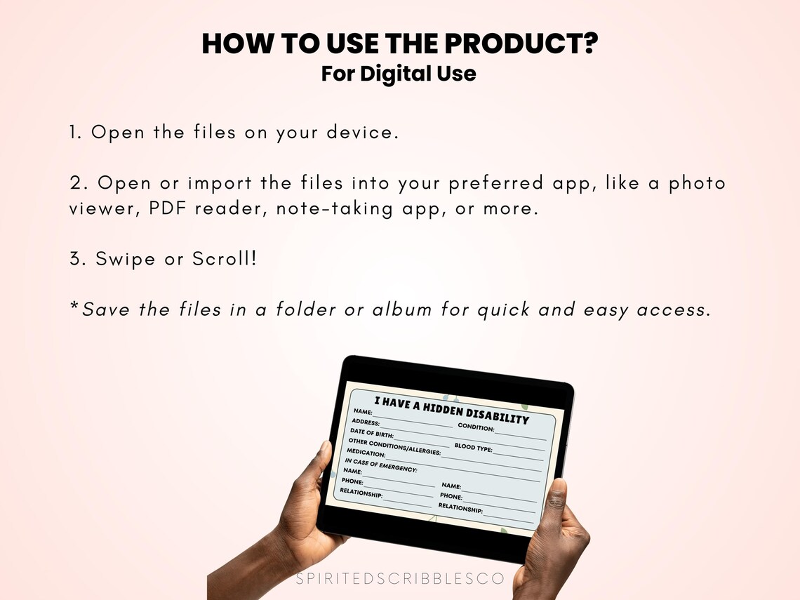 Printable Hidden Disability Card Medical Awareness Card Safety Alert ...