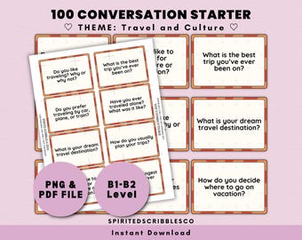 ESL Conversation Starter Flashcards: B2 Level English (PDF) - Etsy