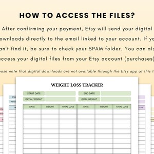 Weight Loss Tracker Printable | Weight Loss Journey Template Journal ...