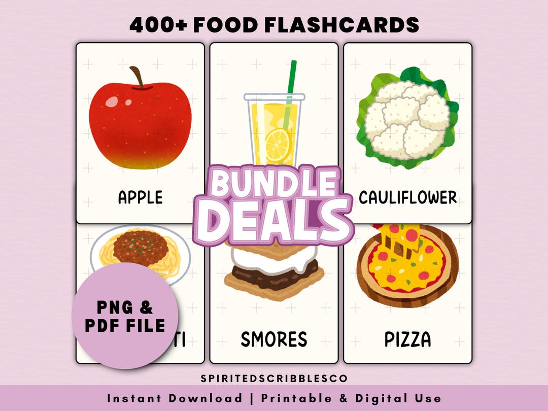 400+ Food Flashcards: Fruits, Vegetables, Fast Foods, Snacks, Desserts ...