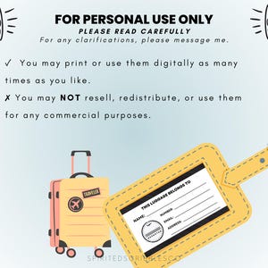 Editable Luggage Tag Insert Two-sided in Case of Emergency Travel Gear ...